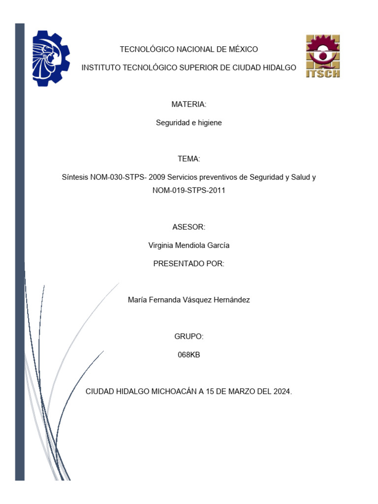 NOM-030-STPS- 2009 y NOM-019-STPS-2011- | PDF | Seguridad y salud ...