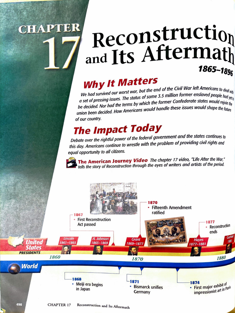 Kami Export - Chapter 17 - Reconstruction and Its Aftermath 1865-1896 | PDF