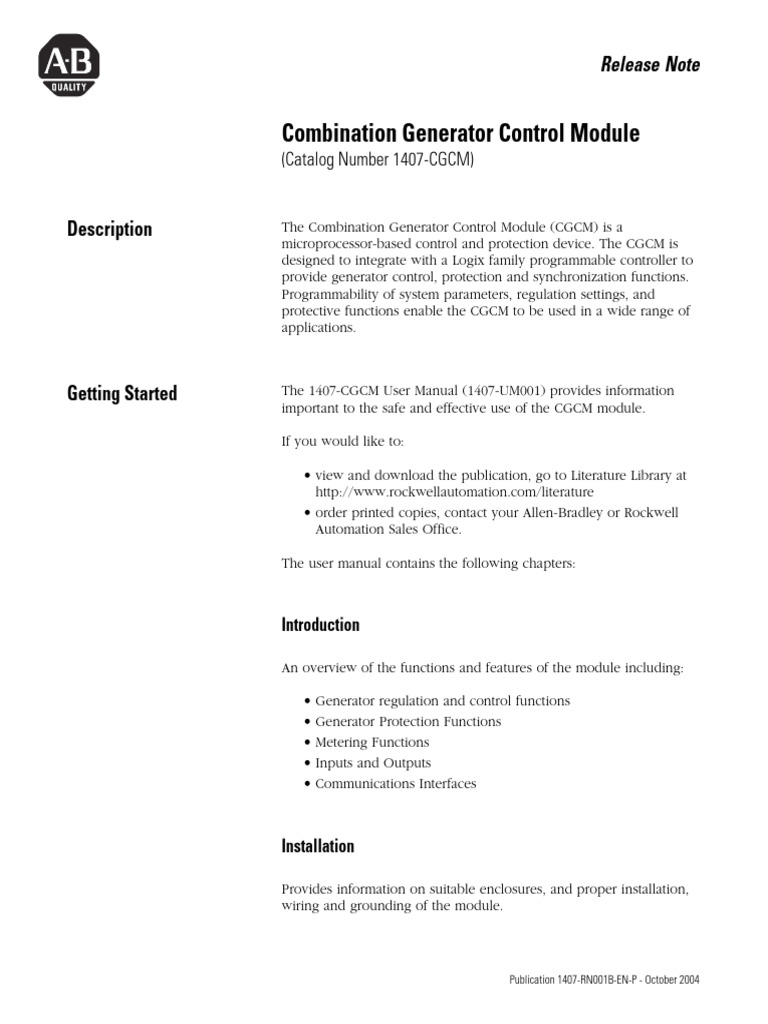 CGCM | PDF | Programmable Logic Controller | Electric Generator