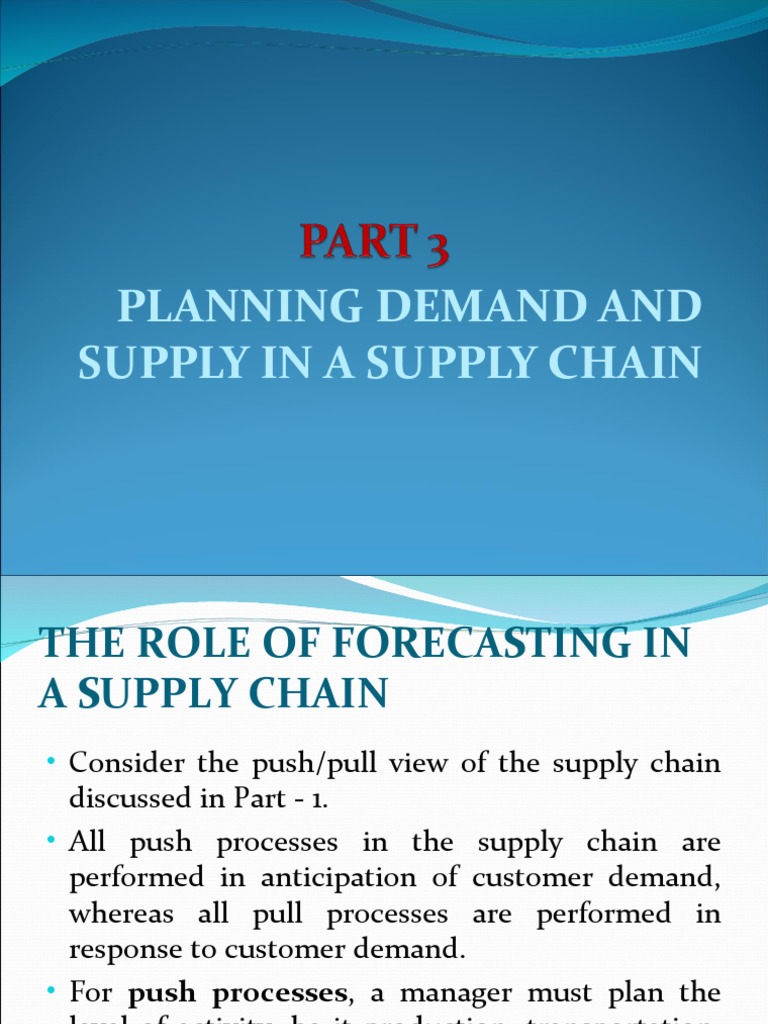 SCM PART 3 | PDF | Forecasting | Supply Chain