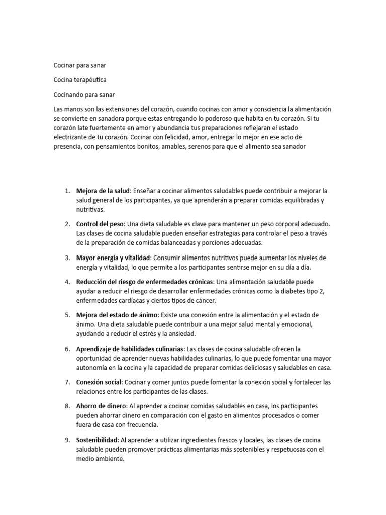 Cocina Terapéutica: Sanar con Amor | PDF | Digestión | Alimentos