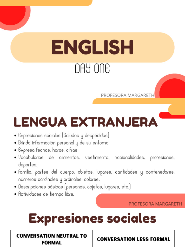 English - Day One | PDF