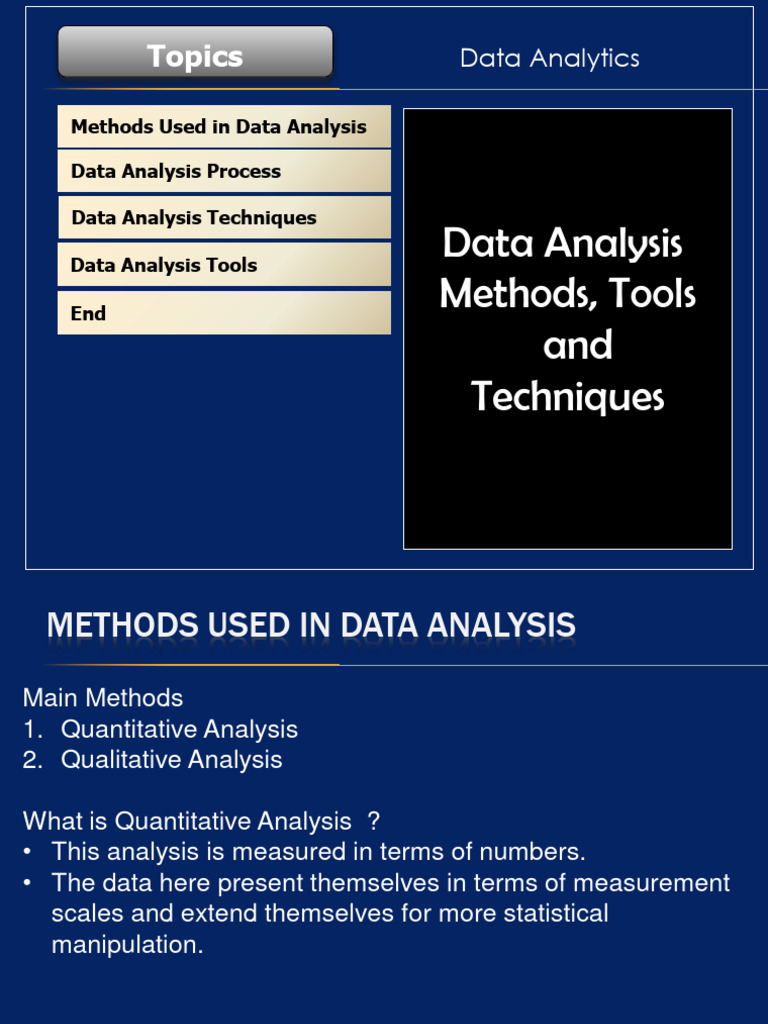 Data Analytics-Methods-Tools-And-Techniques | PDF | Data Analysis | Analytics