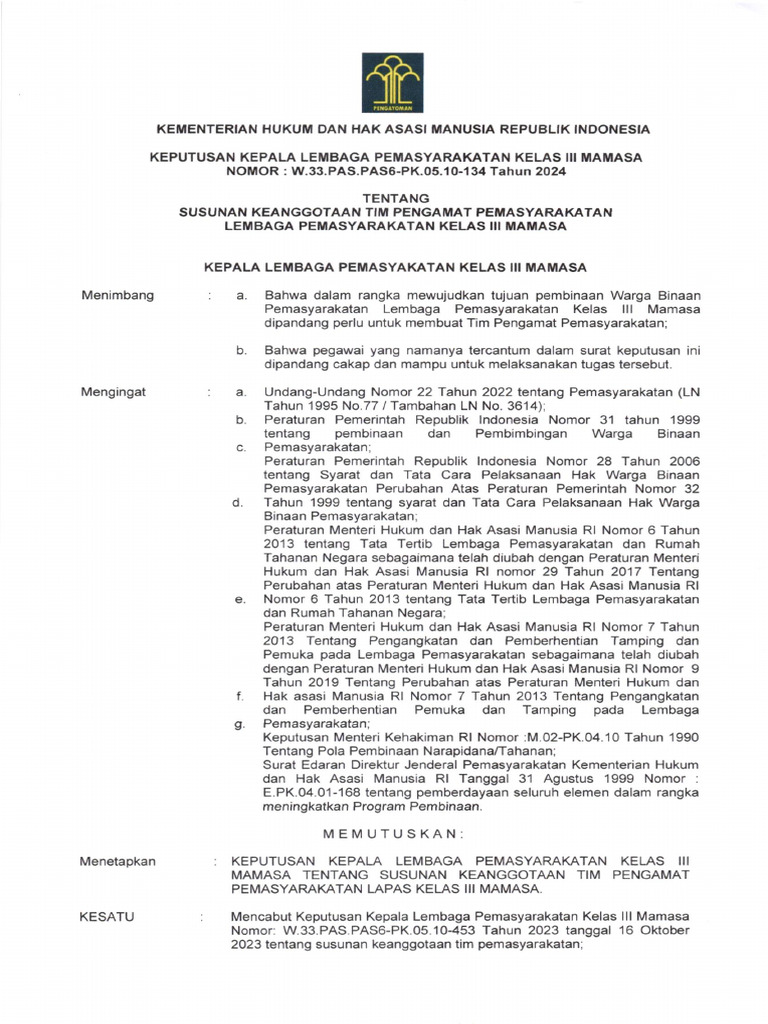 SK Anggota Tim TPP April 2024 | PDF