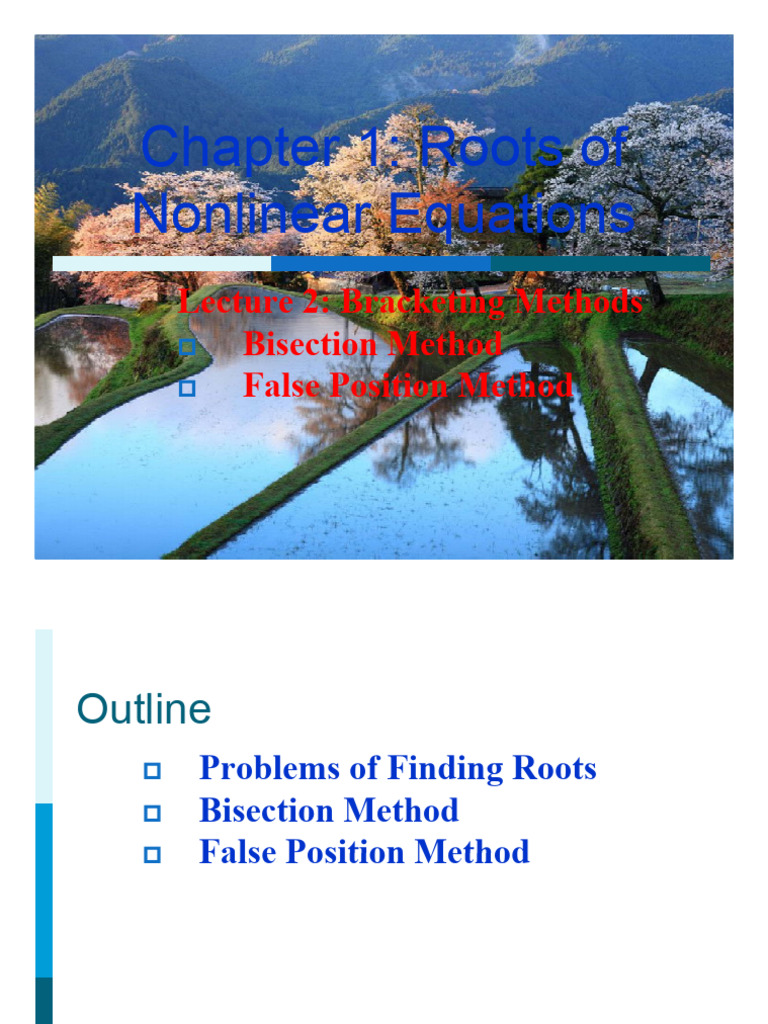 MAFE208IU-L2 - Roots of Nonlinear Equations | PDF | Algorithms | Applied Mathematics