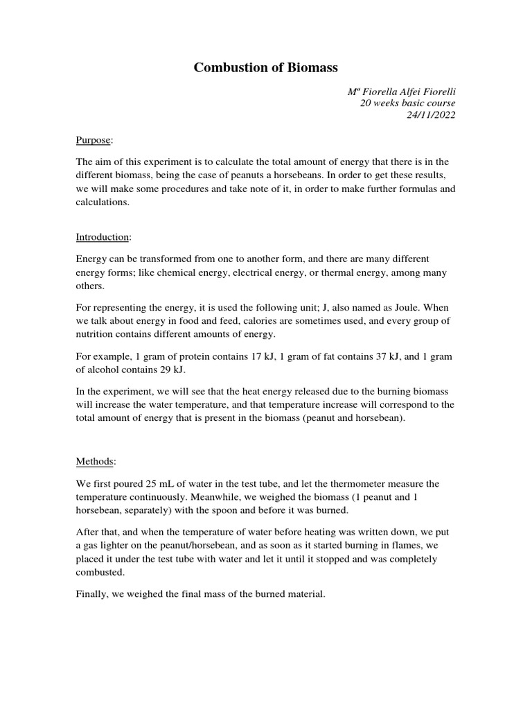Combustion of Biomass-Assignment | PDF | Wind Power | Wind Turbine