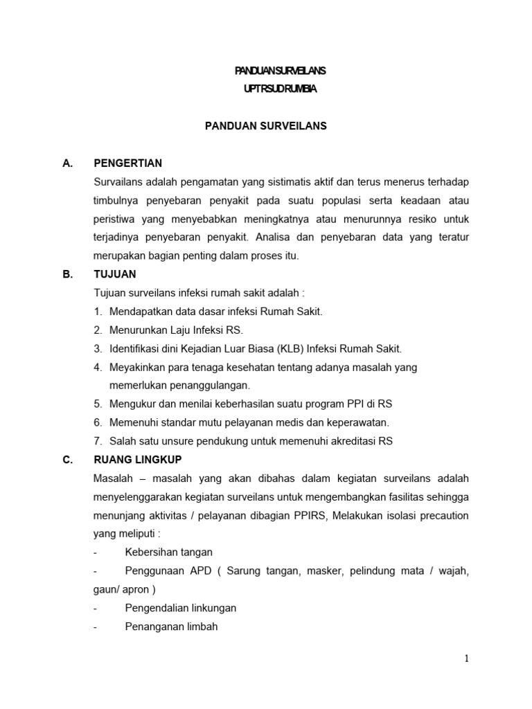Ppi 6, Ep 1. Panduan Surveilans | PDF | Sains & Matematika