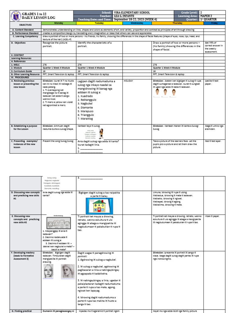 DLL_Q1_W4_MAPEH | PDF | Learning | Behavior Modification