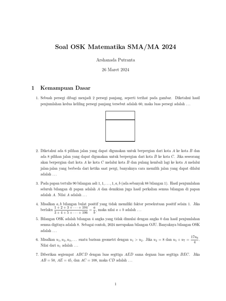 Soal OSK 2024 | PDF
