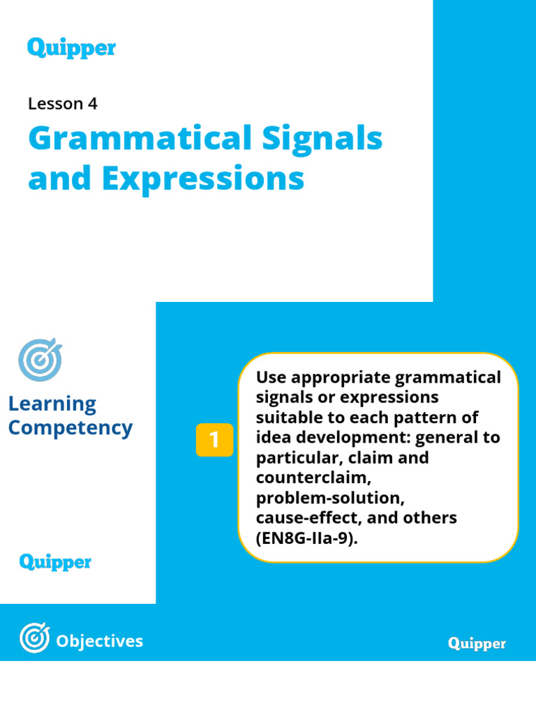 English 8 - Unit 7 - Lesson 4 - Grammatical Signals and Expressions ...
