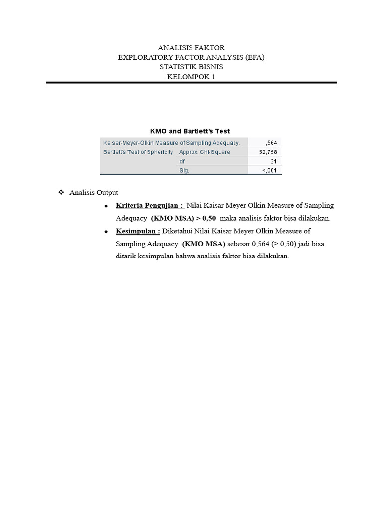 Interpretasi Output Exploratory Factor Analysis (Efa) | PDF Interpretasi Output Exploratory Factor Analysis (Efa) | PDF