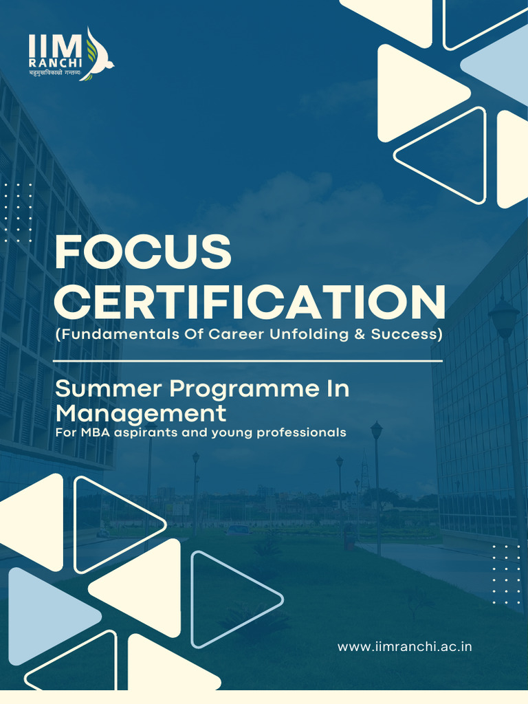 FOCUS CERTIFICATION Brochure | PDF | Master Of Business Administration ...
