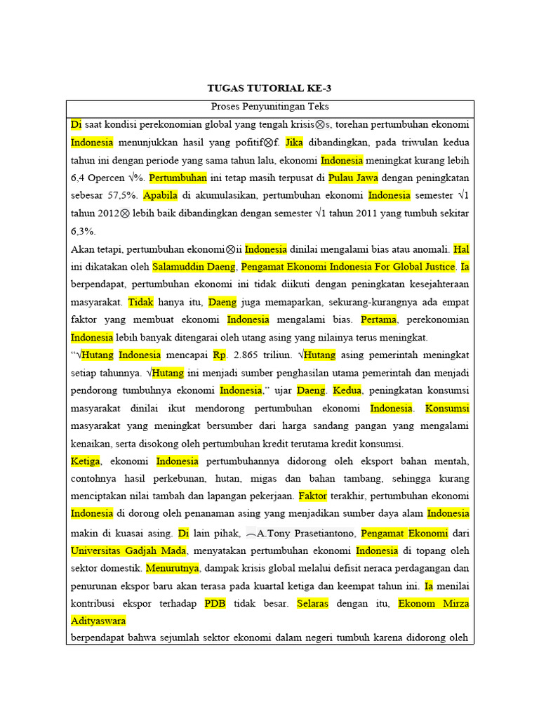 Tugas 3 Bahasa Indonesia | PDF