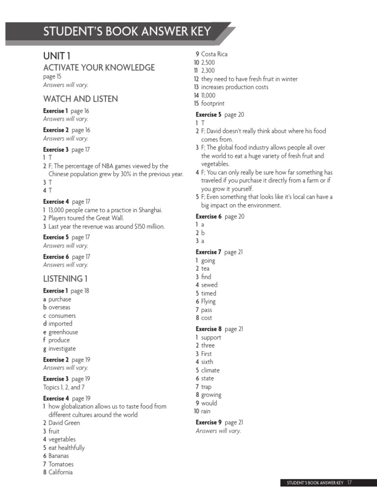 Prism 3 Answer Key Overview | PDF