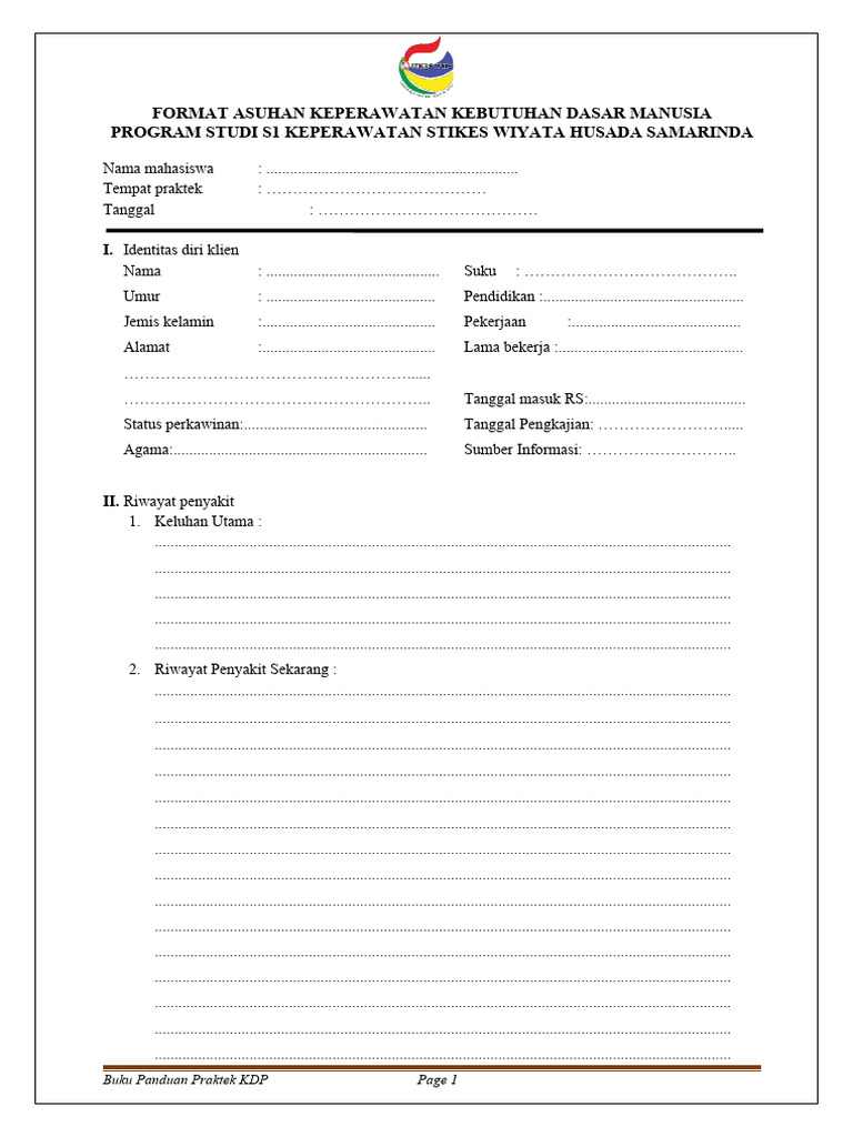 Format Asuhan Keperawatan KDP - WHS | PDF | Karier & Perkembangan