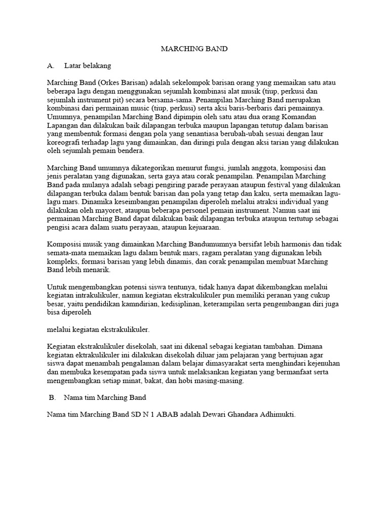 Program MARCHING BAND | PDF