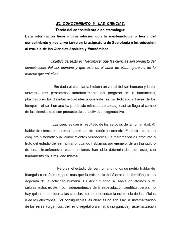 EL CONOCIMIENTO Y LAS CIENCIAS, Material P Portafolio de Evid ...