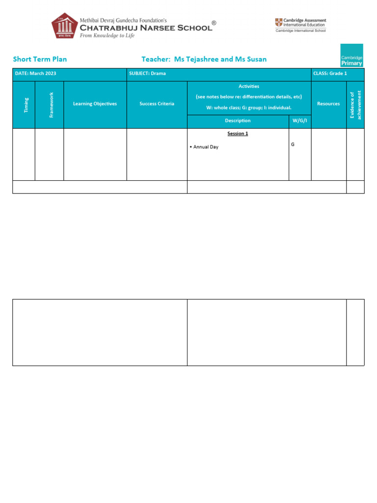 Grade 1 Drama - STP 9 - March 2023 | PDF