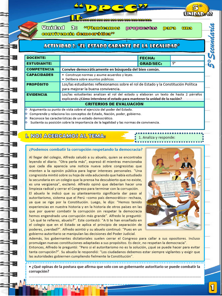 5° DPCC - Actv.02-Uni.2 2023 | PDF | Judicaturas | Liberalismo
