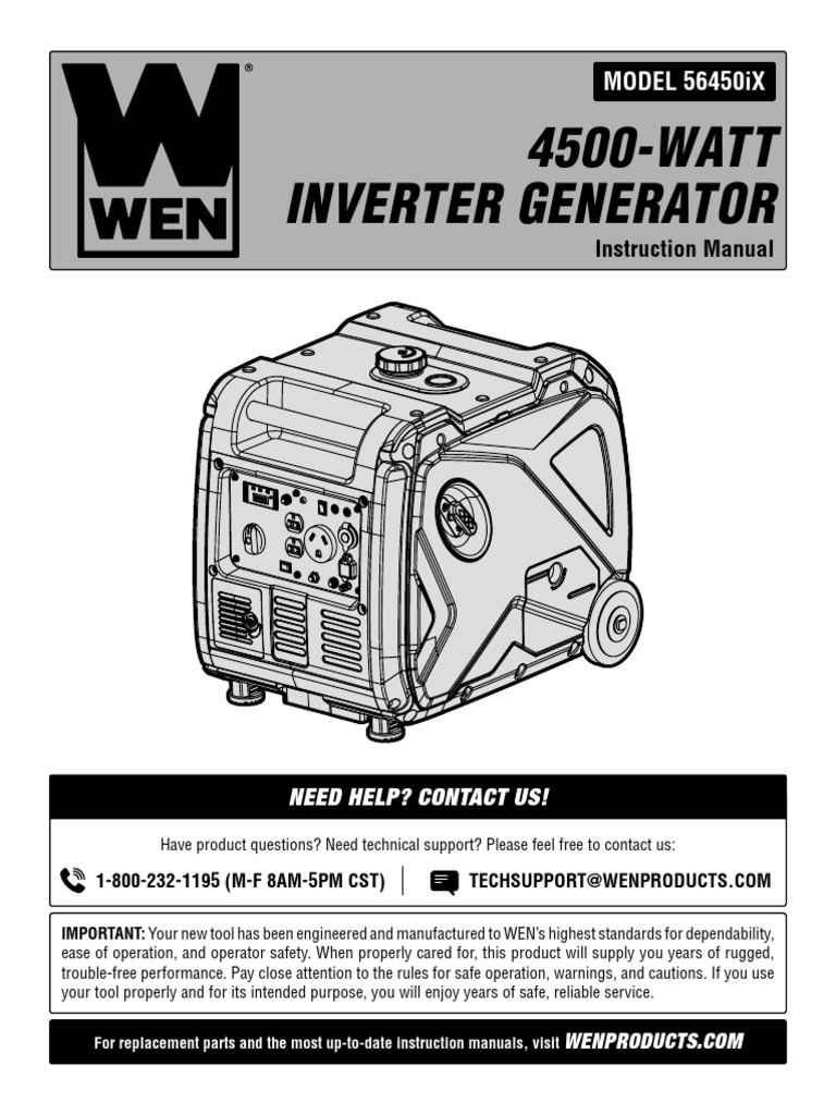 4500-WATT Inverter Generator: MODEL 56450ix | PDF | Motor Oil ...