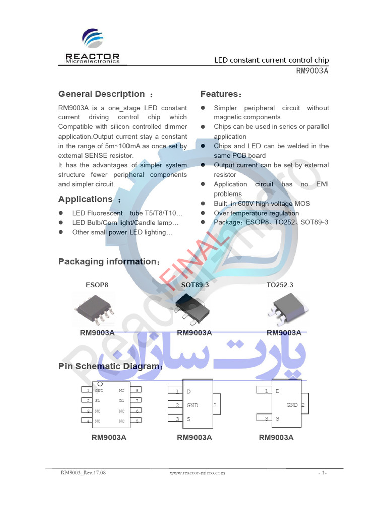 RM9003A Datasheet | Download Free PDF | Electronic Circuits | Mosfet