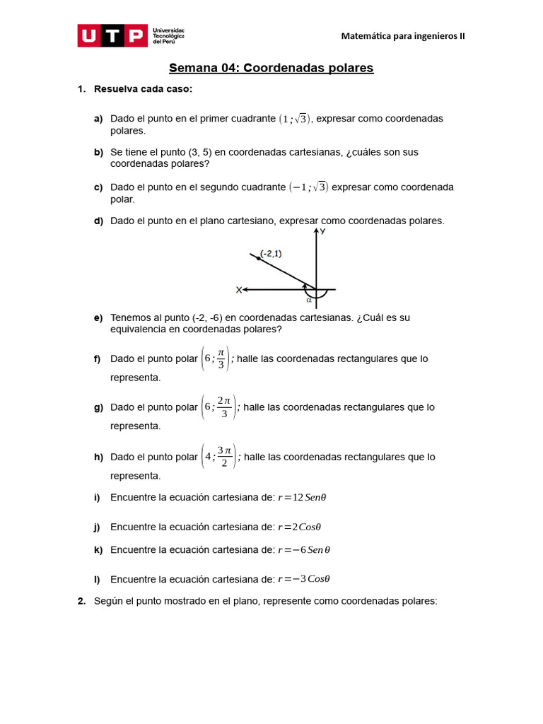S04.s1 - Coordenadas Polares - Ejercicios Propuestos | PDF | Arte | Ciencia y matemáticas