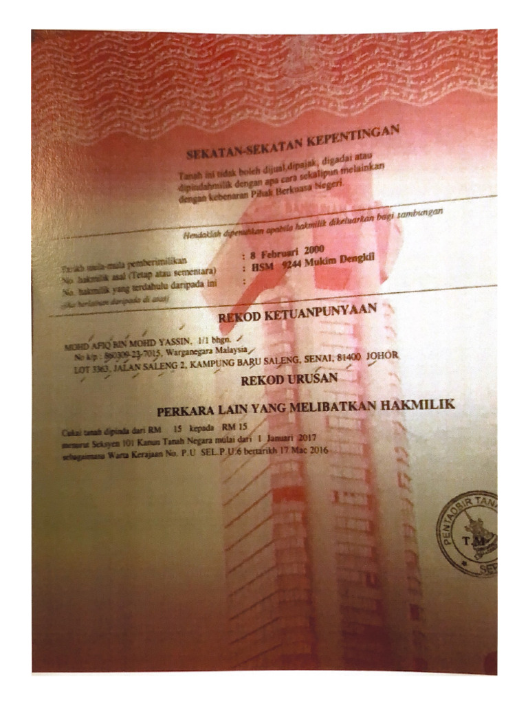 Sekatan-Sekatan Kepentingan | PDF