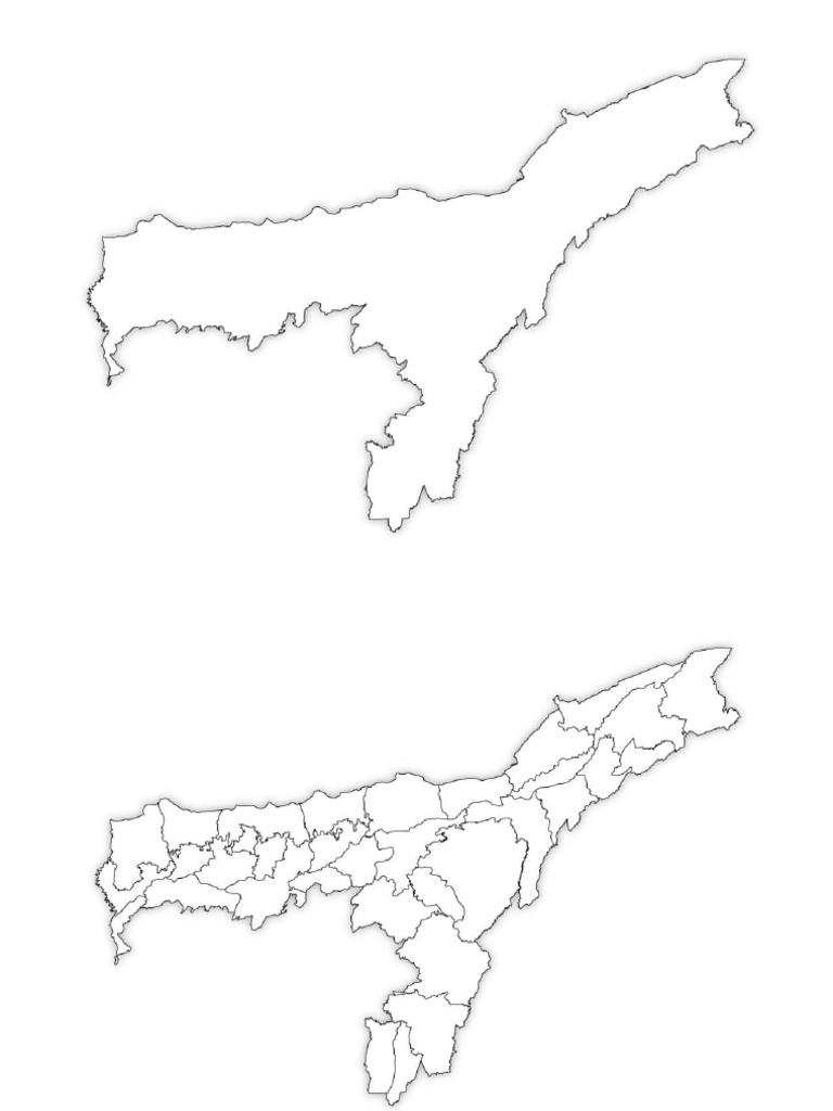 Assam Outline and District Borders | PDF