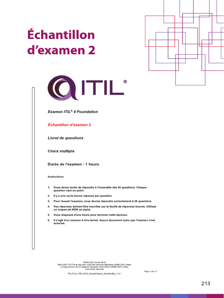 ITIL V4 Examen 2 + Correction | PDF