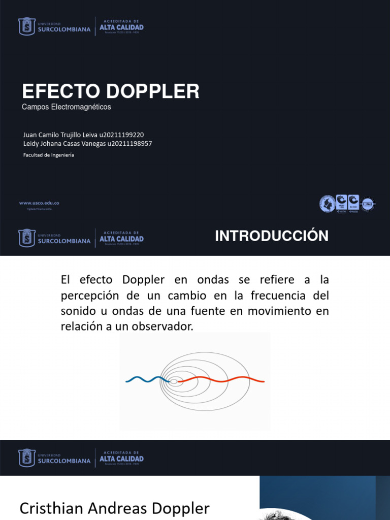 El Efecto Doppler | PDF | Efecto Doppler | Fenomeno fisico