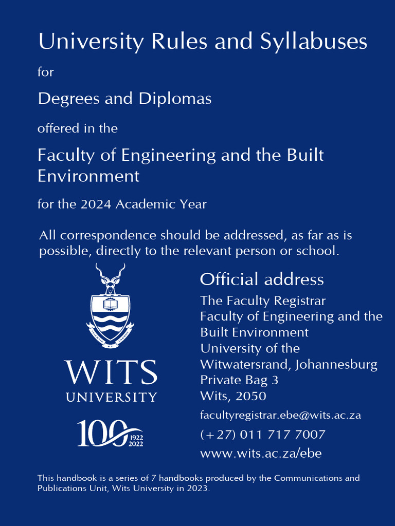 2024 Engineering and The Builty Environment Rules and Syllabuses | PDF ...