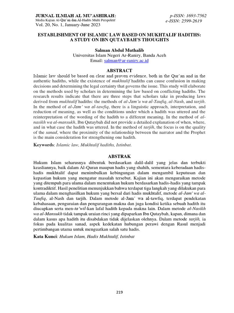 1 PB | PDF | Hadith | God In Islam