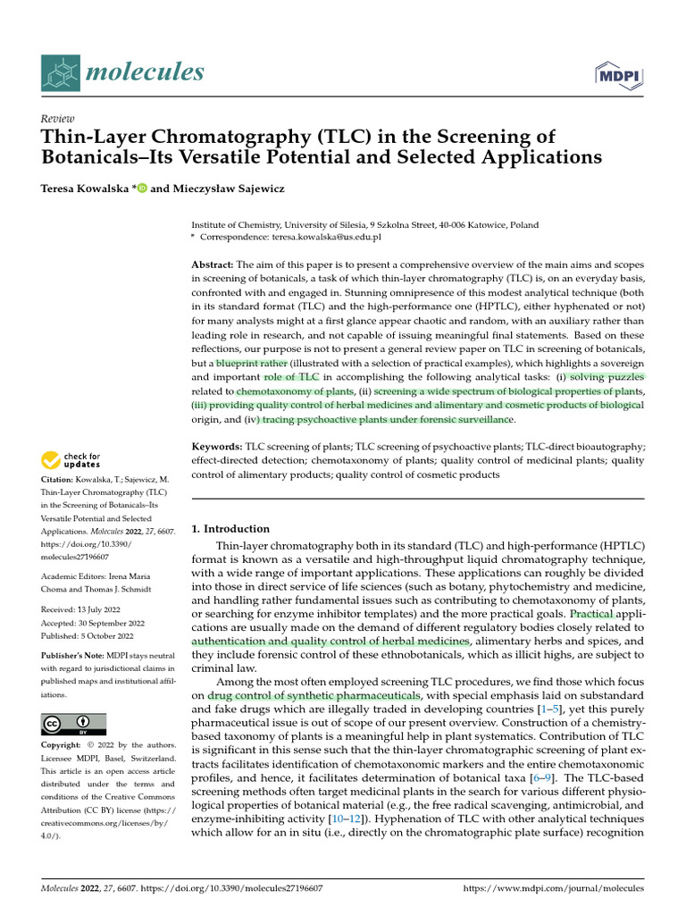 TLC and HPTLC | PDF | Thin Layer Chromatography | Chromatography