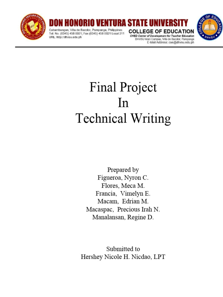 Technical Writing Final Project Report | PDF