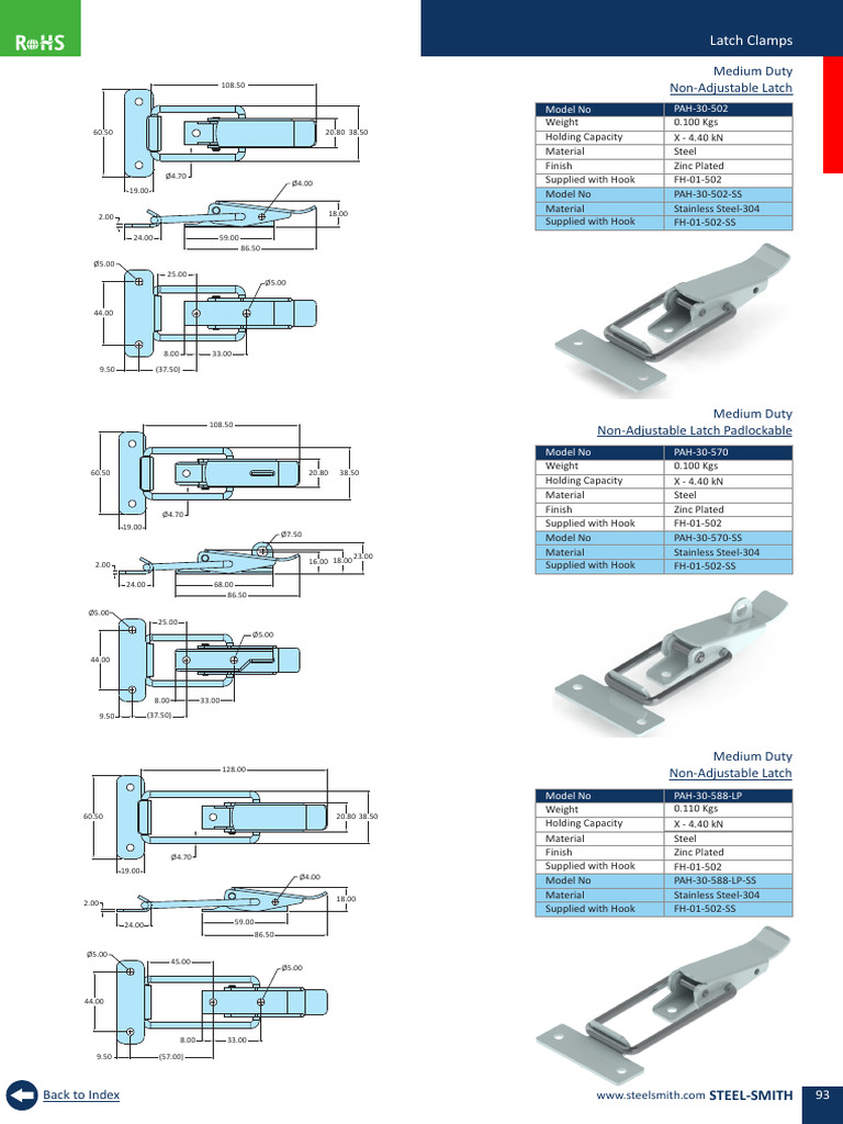 Medium Duty Latch Clamps Overview | PDF | Metals