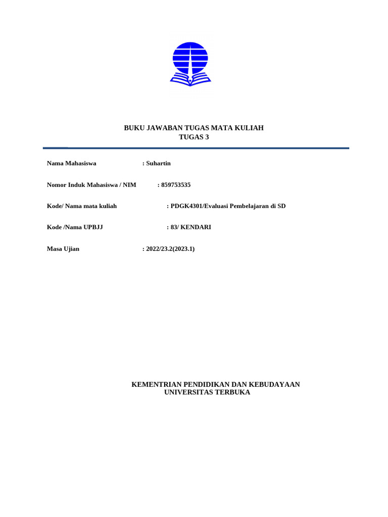 BJT Tugas 3 Evaluasi Pembelajaran | PDF