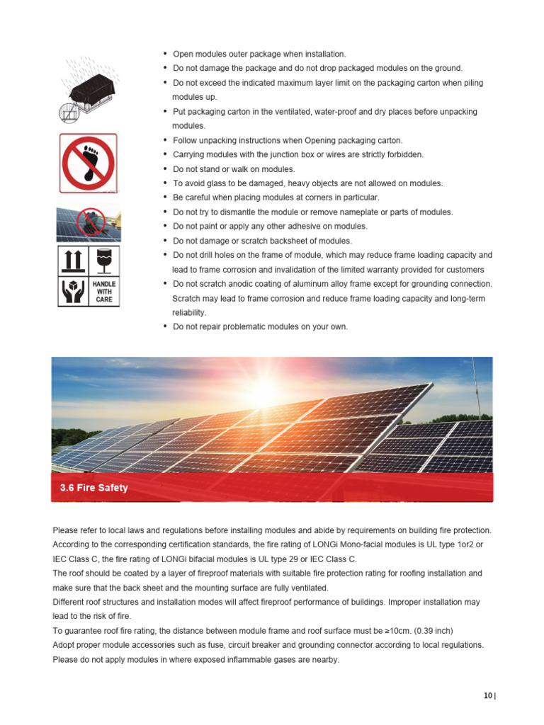 LONGi Solar Installation Safety Guide | PDF | Corrosion | Roof