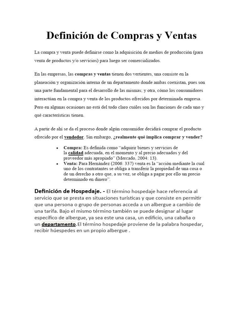 Definición de Compras y Ventas | PDF