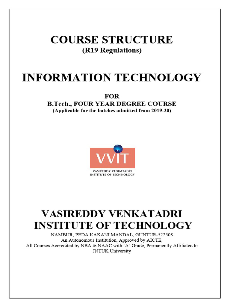 Ug-R19-It-Course Structure and Syllabus | PDF | Pointer (Computer Programming) | Equations