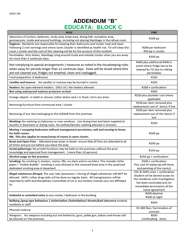 2024 ADDENDUM B - Fines Block C - Educata 20231106 Final | PDF