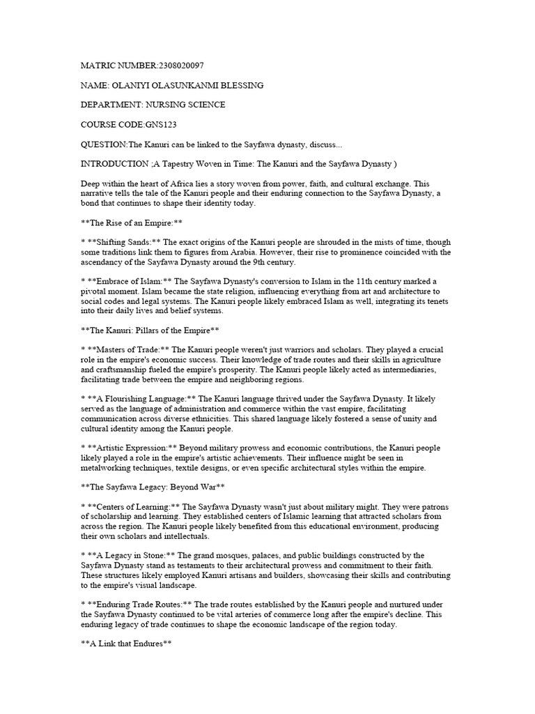 Gns Assignment | PDF | Identity (Social Science) | Textiles