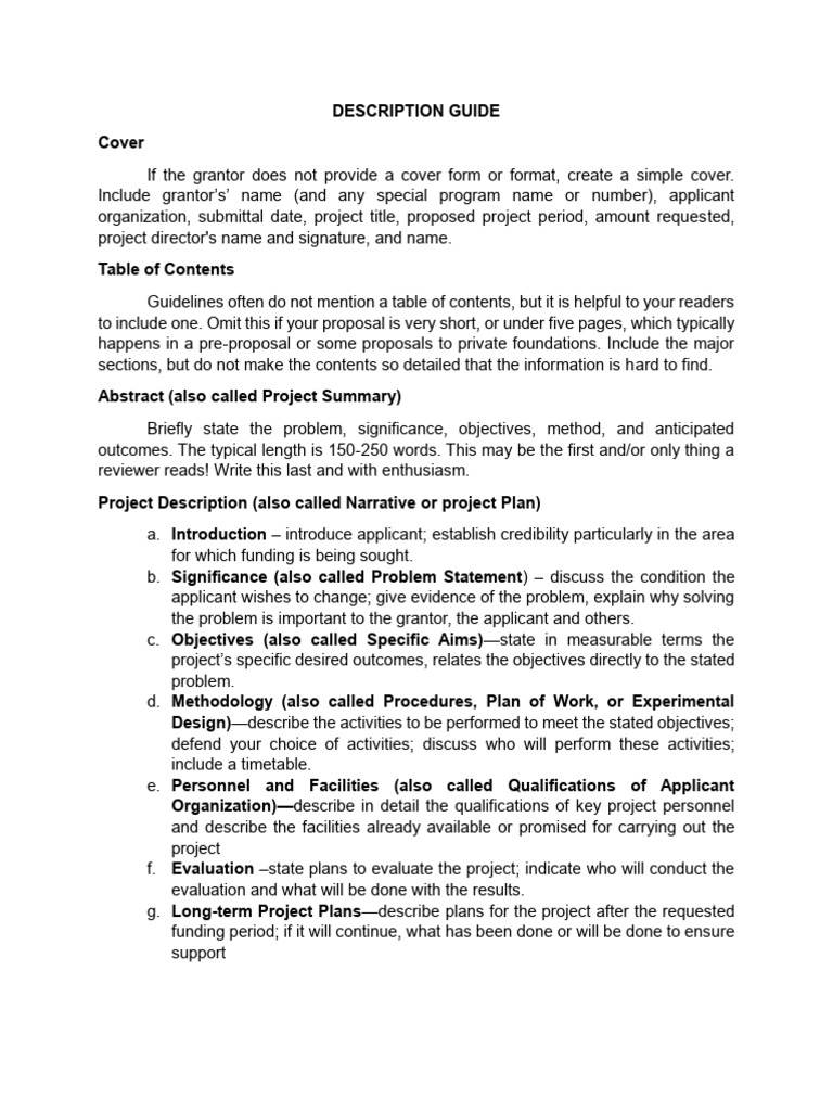 Grant Proposal Writing Guide | PDF