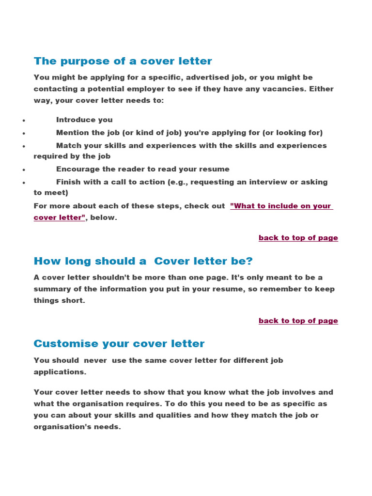Cover Letter Purpose | PDF | Résumé | Experience