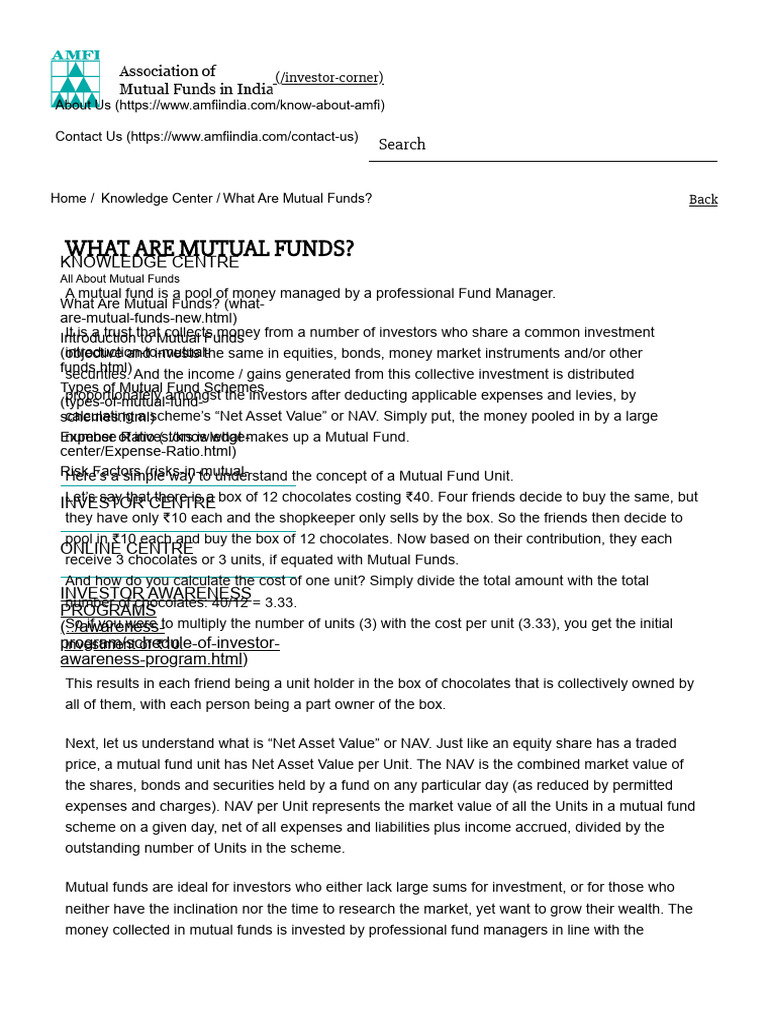 Understanding Mutual Fund Basics | PDF | Investment Fund | Mutual Funds