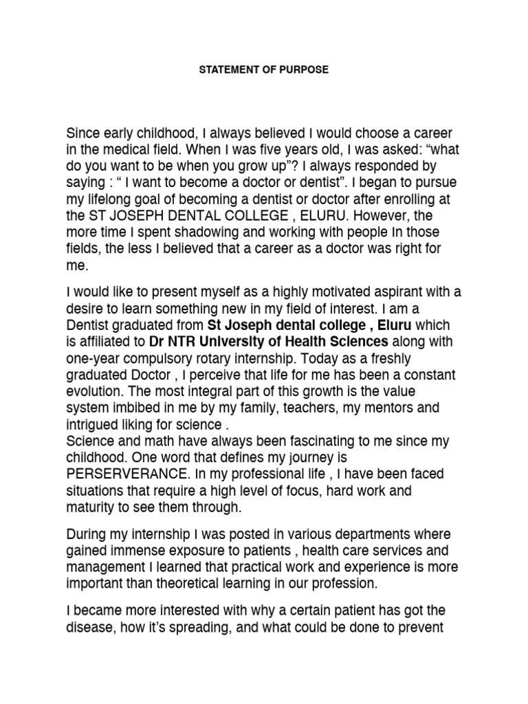 Sop Public Health New Haven | PDF | Public Health | Dentistry