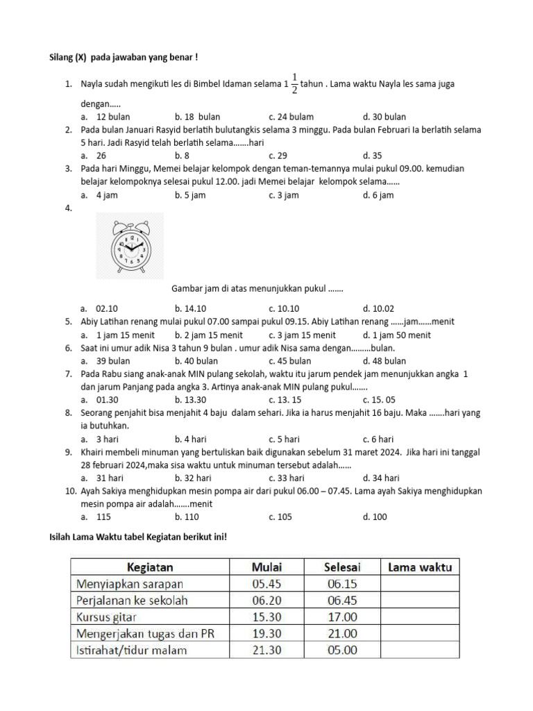 Soal MTK Tema 6 Kelas 3 | PDF