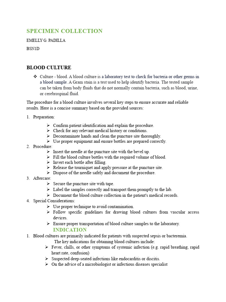 Specimen Collection (Micropara) | PDF | Infection | Wound