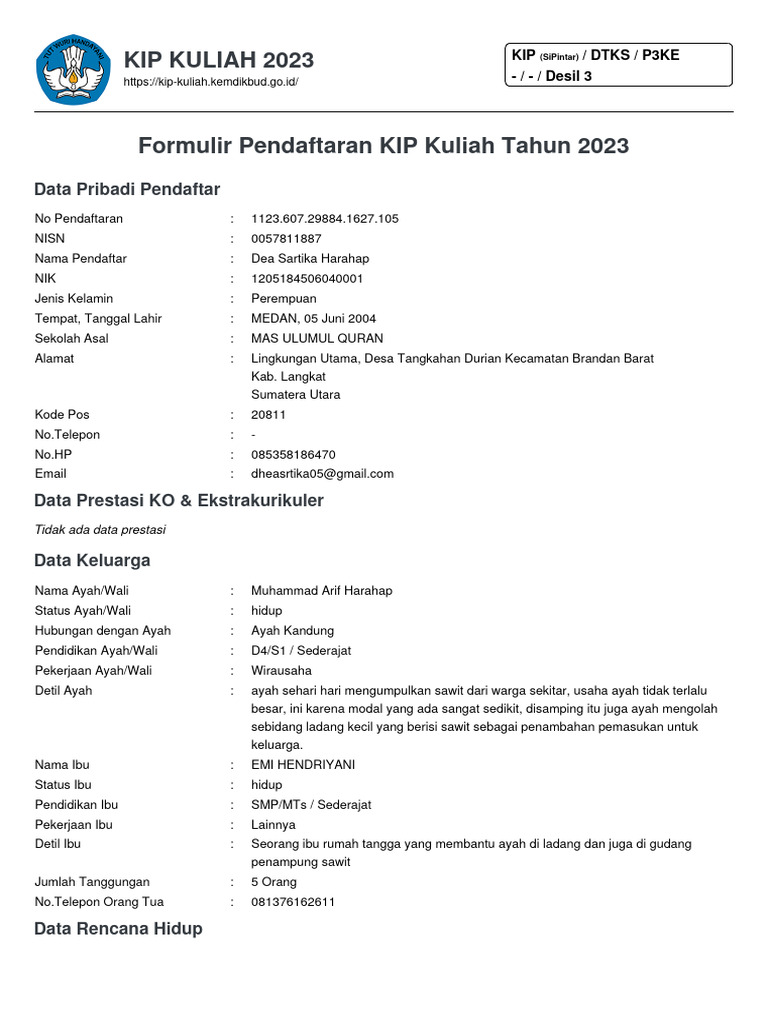 Formulir Kip | PDF