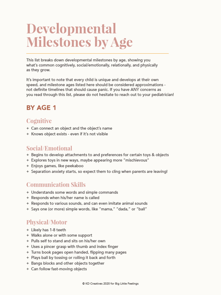 Developmental Milestones by Age | PDF | Toys | Emotions