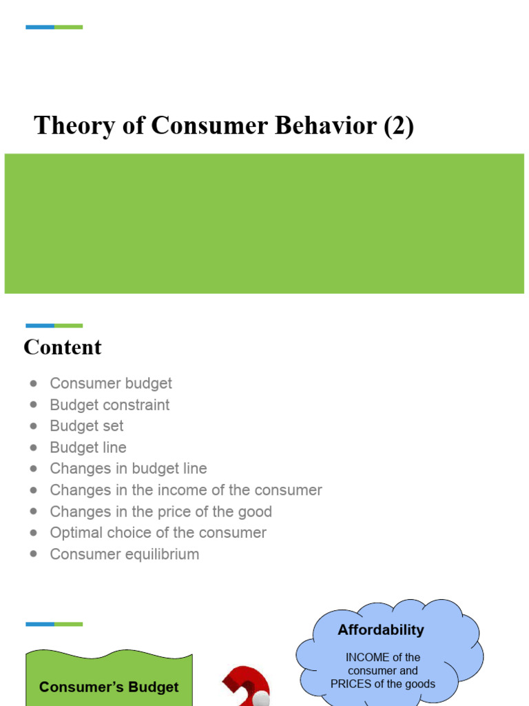 Theory of Consumer Behavior (2) | PDF | Economics | Consumer Behaviour